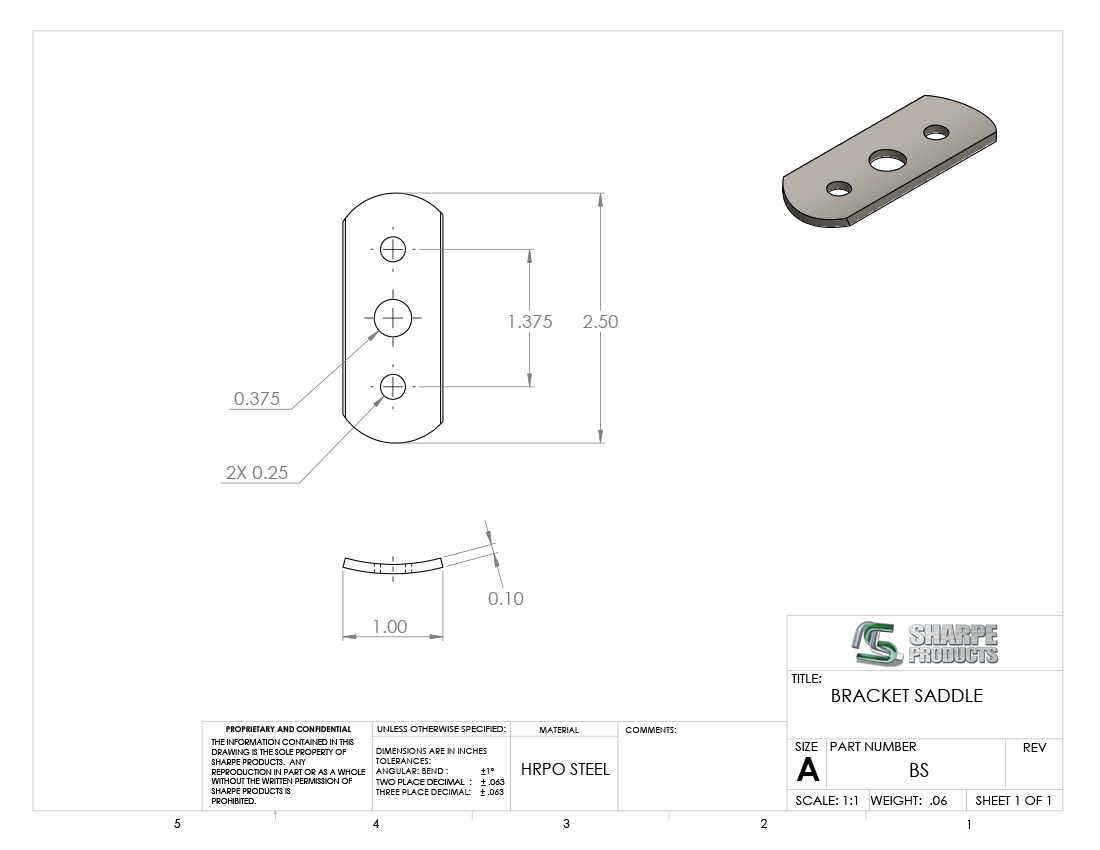 BS Steel Bracket Saddle | Sharpe Products